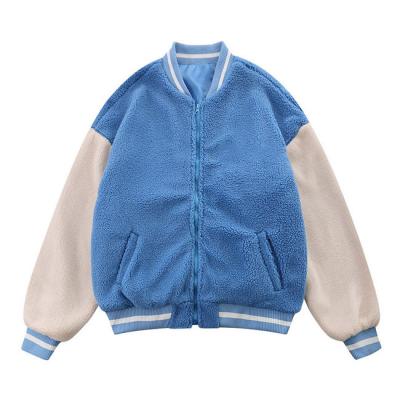 China American Retro Baseball Varsity Jackets Lamb Wool Earth Embroidered Baseball Jacket for sale