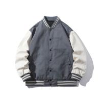 China M-4XL Embroidery Spring Grey Aviator Jacket 100% Polyester Men'S Baseball Jacket for sale