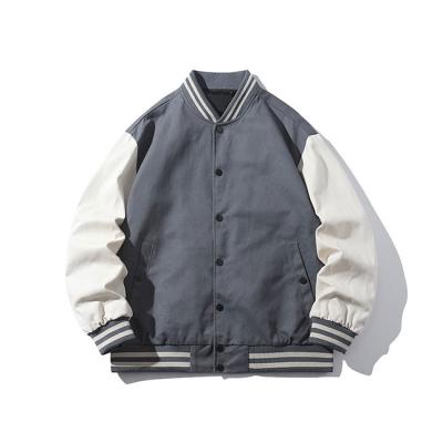 China M-4XL Embroidery Spring Grey Aviator Jacket 100% Polyester Men'S Baseball Jacket for sale