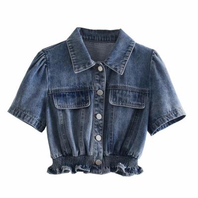China Factory Customized Casual Men'S Denim Cardigans Lapel Custom Denim Clothing for sale