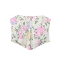 China Sexy Print Short Strapless Bodice Polyester Ladies Sleeveless Tank Tops for sale