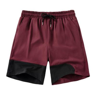 China Comfortable Wine Red Plus Size High Waisted Shorts Mens Ice Silk Shorts For Surfing for sale