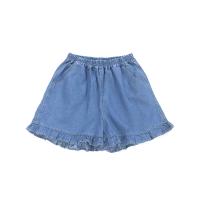 China Factory Bespoke Woman Vintage Corrugated Edge Denim Shorts for sale