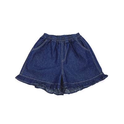 China Factory Bespoke Woman Vintage Corrugated Edge Denim Shorts for sale