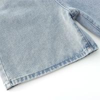 China Customized Woman Denim Clothing Embroidery Retro Wash Blue Denim Shorts for sale