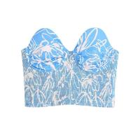 China Backless Strapless Women Sleeveless Tank Tops Floral Sexy Corset Top for sale