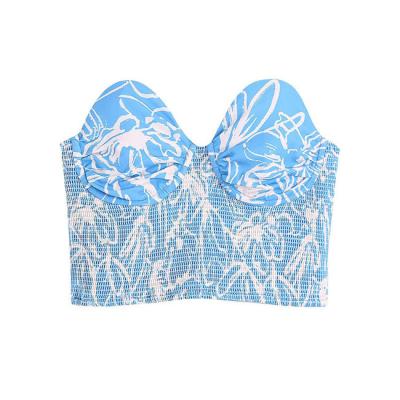 China Backless Strapless Women Sleeveless Tank Tops Floral Sexy Corset Top for sale