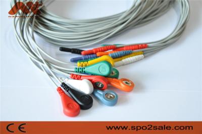 China Medical 10-Lead ECG Cable DIN 1.5 Holter Leadwire for Patient Monitors and Ultrasound Machines for sale