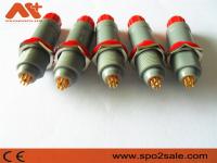 China 1P Pull Push 6 Pin Plastic Medical Connector with Grey Shell, Red Housing, 3000-5000 Cycle Life for sale