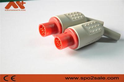 China IBP Connector 10 Pin Red Compatible Hellige Adapter Cable Nylon ABS for sale
