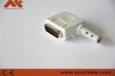 China Compatible Kanz D-Sub 15 Pin EKG Connector 10 Lead ECG Cable Grey Nylon ABS for sale