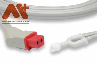 China Nihon Kohden Compatible NIBP Hose YN-900P 8ft Dual Tube PVC Gray for sale