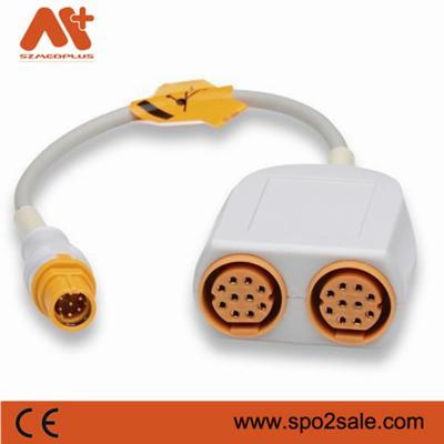 China Draeger Compatible IBP Adapter Cable 7Pin to Dual 10Pin 3M TPU CE ISO13485 for sale