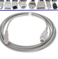 China Nihon Kohden Compatible IBP Adapter Cable 5 Pin 3.5M TPU for Patient Monitoring for sale