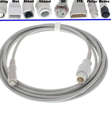 China Nihon Kohden Compatible IBP Adapter Cable 5 Pin 3.5M TPU for Patient Monitoring for sale