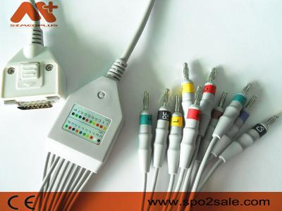 China Fukuda ME Compatible 10-Lead EKG Cable with 20K Resistance for Cardisuny KP-500 KP-500D - 6.0mm Cable Diameter for sale