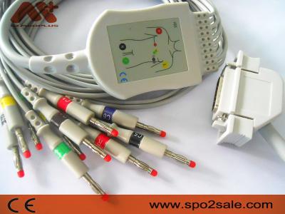 China Hellige Compatible Direct-Connect EKG Cable - 10-Lead Medical TPU with 4.7K Resistance for Cardiosys Systems for sale