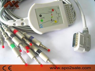China Kenz Compatible Direct-Connect EKG Cable K131 - 10-Lead Medical TPU Cable with 6.0mm Diameter for ECG Monitoring Systems for sale
