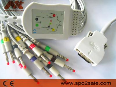 China Mortara Direct Connect EKG Cable 9293-021-50 | 10-Lead Medical TPU Cable for ELI 100/200/50 ECG Machines for sale