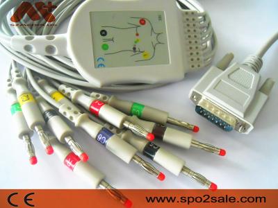 China BA-902D EKG Cable 15 Pin Nihon Kohden Ecg Cable Direct Connect for sale