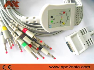 China Burdick Compatible 10 Lead ECG Cable 1.2M 012-0700-00 for E350 E350I E550 E560 EK10 for sale