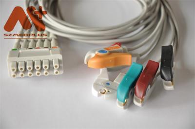 China GE Marquette ECG Telemetry Leadwire 421932-001 | 6-Lead Clip, Twin Pin Connector, Medical TPU Material for sale
