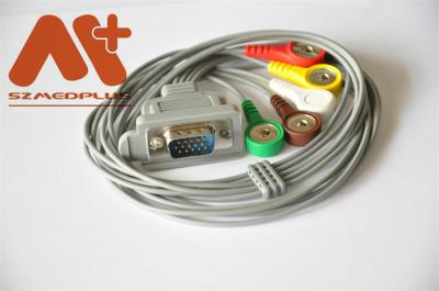 China DMS300-3A 5 Lead Holter Cable with 15-Pin Connector - Medical TPU Material, AHA Standard, ISO13485 & CE Certified for sale