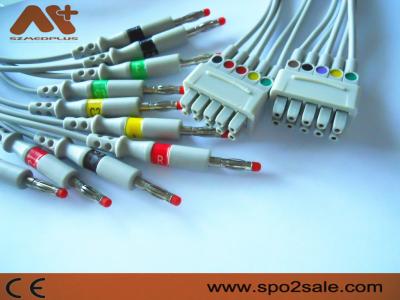 China GE Marquette Compatible EKG Leadwire 10 Lead Banana 4.0 Twin Pin AHA for sale