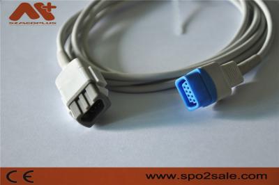 China Datex Ohmeda TruSat Compatible SpO2 Adapter Cable - TS-M3, 2.4m Length, 9-Pin Connector for GE TruSignal Sensors for sale