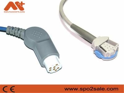 China Datex Ohmeda SpO2 Extension Cable OXY-SL3 Compatible 2.4m 10-Pin Oxytip 8-Pin Medical Grade TPU for sale