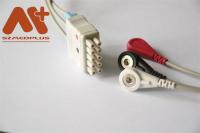 China GE Marquette ECG Patient Cable 411203-001 | 3-Lead Medical Monitor Cable with 2.6mm TPU & Gold Terminals for sale