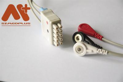 China GE Marquette ECG Patient Cable 411203-001 | 3-Lead Medical Monitor Cable with 2.6mm TPU & Gold Terminals for sale