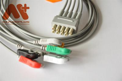 China GE Marquette Compatible 5 Lead ECG Cable with Multi-Link Connector - 2.6mm TPU Cable, 900mm Length for sale