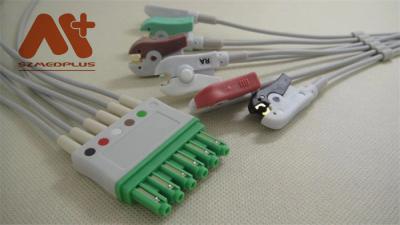 China Draeger Compatible 6-Lead Clip ECG Leadwire - MS16547 with 2.6mm TPU Cable and 900mm Length for sale