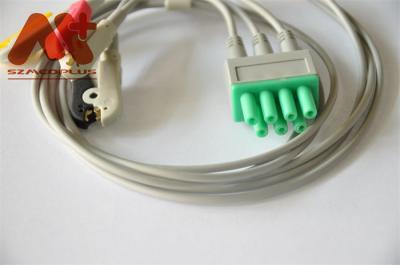 China Mindray Datascope Compatible 3 Lead ECG Telemetry Cable TMS-6016 115-004871-00 TPU 2.6mm for sale