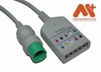 China Spacelabs Compatible 5-Lead ECG Cable 700-0008-06 with 17-Pin Connector and 2500mm Length for sale