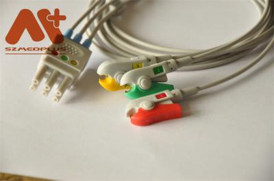 China Spacelabs Compatible 3 Lead ECG Leadwire with 2.6mm TPU Cable and 1000mm Length - 700-0006-01 for sale