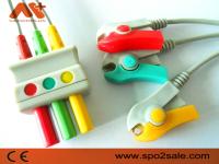 China Draeger Compatible 3 Lead Clip ECG Leadwire TPU Cable 2.6mm Twin Pin MP03411 for sale