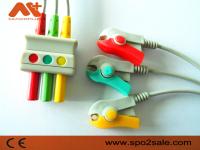 China Draeger Compatible 3 Lead Clip ECG Leadwire TPU Cable 2.6mm Twin Pin MP03411 for sale