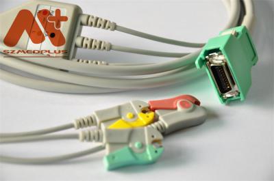 China Nihon Kohden Compatible 3 Lead Clip Direct-Connect ECG Cable 14Pin 250cm for OPV-1500 for sale