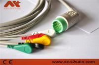 China Stryker Medtronic Physio Control Compatible 5 Lead Snap ECG Cable 10 Pin 250cm for sale
