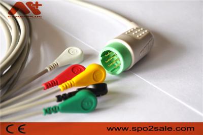 China Stryker Medtronic Physio Control Compatible 5 Lead Snap ECG Cable 10 Pin 250cm for sale
