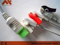 China Fukuda Denshi Compatible 3 Lead Clip Direct-Connect ECG Cable 12Pin 250cm TPU for sale