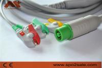 China Fukuda Denshi Compatible 3 Lead Clip Direct-Connect ECG Cable 12Pin 250cm TPU for sale