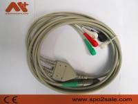 China Petas Compatible 4 Lead Snap ECG Cable 6Pin 250cm TPU AHA for 165R 260R 300 K-250 KMA160R for sale
