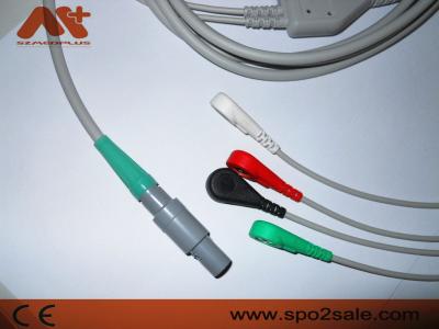 China Petas Compatible 4 Lead Snap ECG Cable 6Pin 250cm TPU AHA for 165R 260R 300 K-250 KMA160R for sale