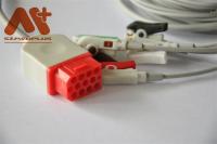 China Bionet BM5 Compatible 5 Lead Direct-Connect ECG Cable 12Pin 3400mm TPU for sale