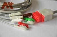 China Bionet BM5 Compatible 5 Lead Direct-Connect ECG Cable 12Pin 3400mm TPU for sale