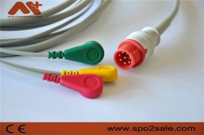 China Bionet BM3 BM3VET 3-Lead ECG Patient Monitor Cable - 3400mm Length, 8-Pin Connector, Medical TPU for sale