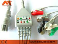 China Omron Colin 5-Lead ECG Cable 6-Pin Direct Connect 3400mm Length with Clip Patient Monitor Connector for sale
